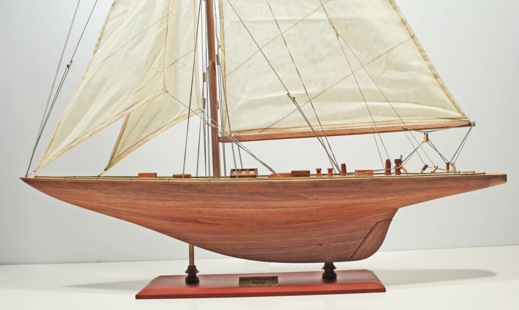 Ready assembled ship models, handcrafted from wood